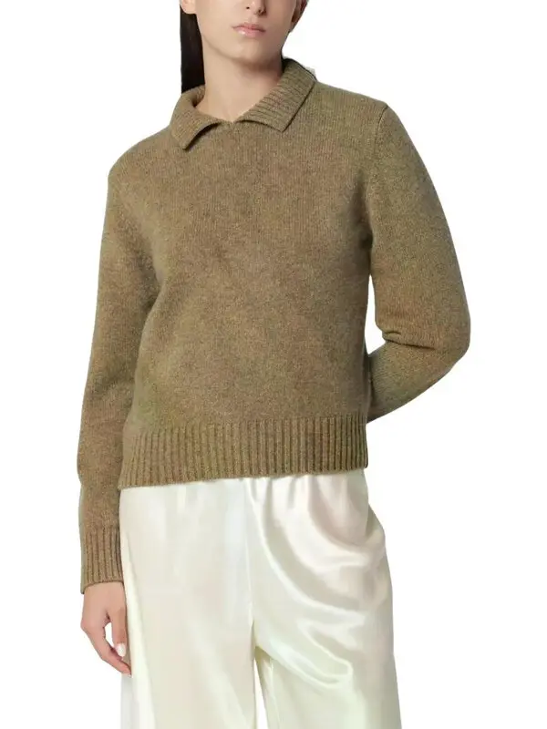 Extreme Cashmere Polo-collar Cashmere Sweater - Green