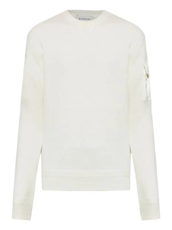 Moncler Maglione In Lana Con Tasca Patch - Multicolor