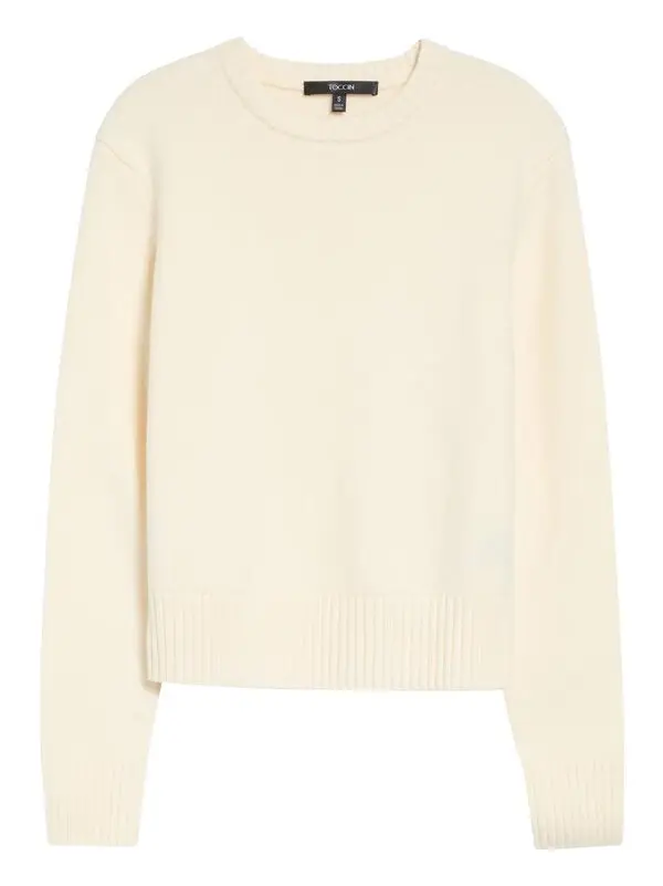 TOCCIN Jenny Wool & Cashmere Crewneck Sweater - Ivory