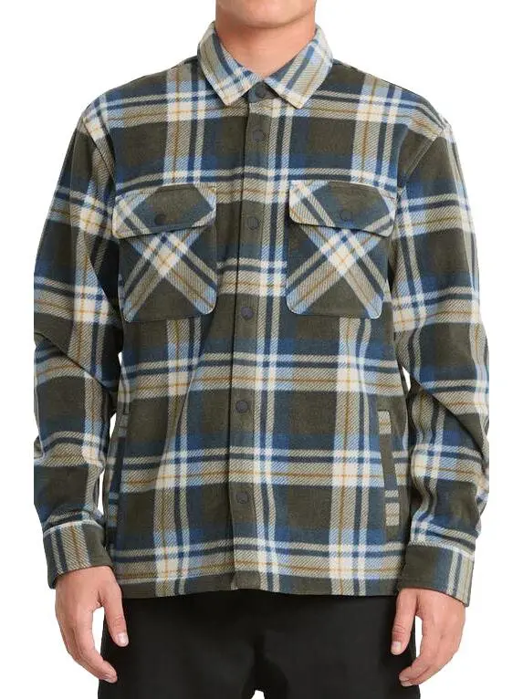 Quiksilver Harbor Plaid Polar Fleece Shirt - Grape Leaf