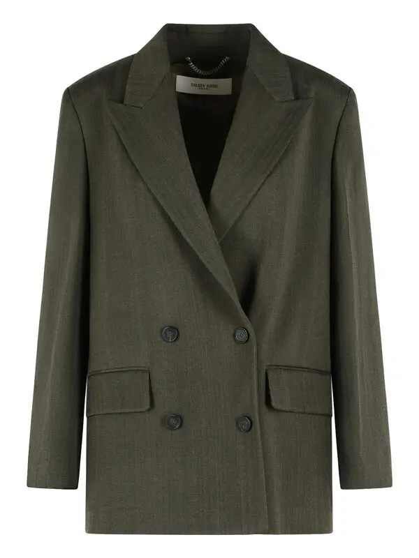 GOLDEN GOOSE Journey' Blazer In Viscose And Grey Virgin Wool - Gray