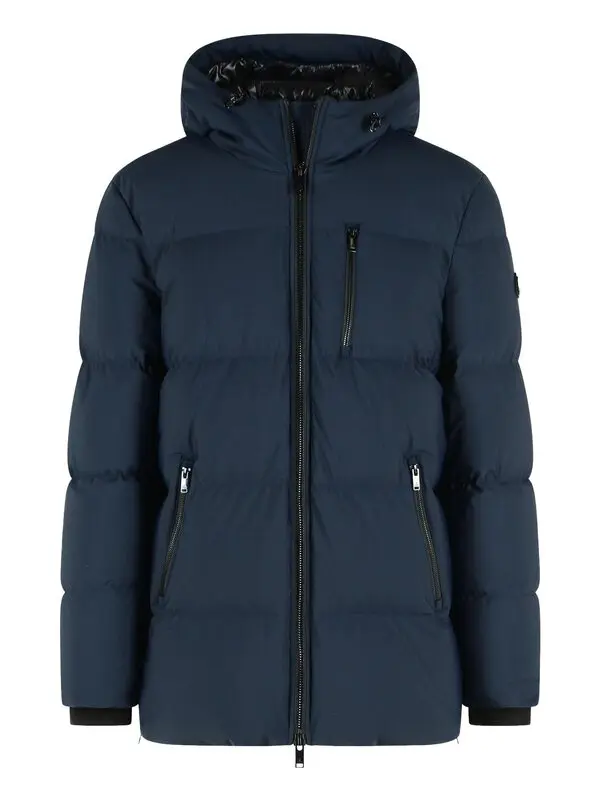 Moose Knuckles Soho 3q' Navy Stretch Nylon Down Jacket - Blue