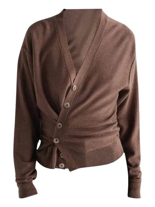 LEMAIRE Relaxed Twisted Cardigan 'shitake - Tan