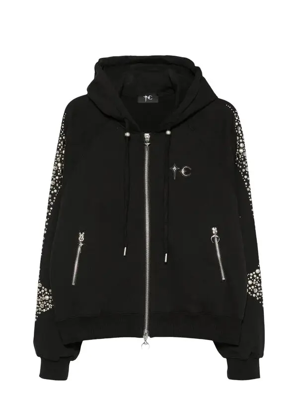 THUG CLUB Iron Steel Focus Zip-up Hoodie - Black