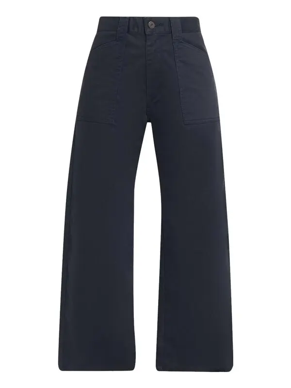 Moussy Vintage Gusset Mid-rise Ankle Cargo Pants - Navy