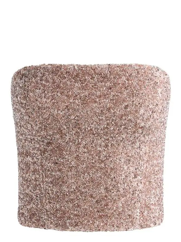 Alice + Olivia Cosette Sequined Strapless Top - Blush