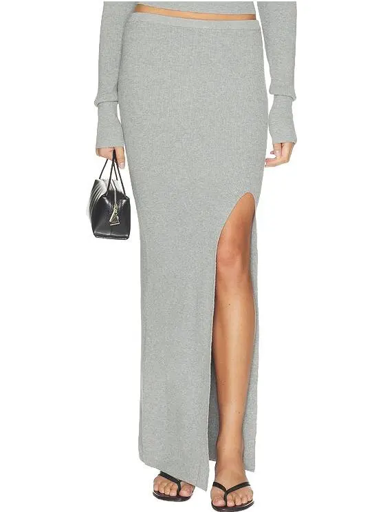 ALL THE WAYS Brylee Knit Maxi Skirt - Grey
