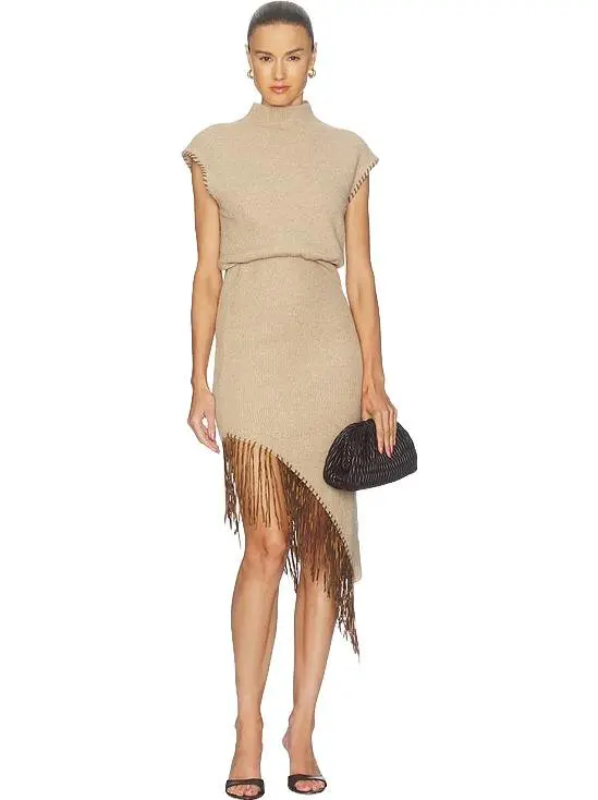 Saylor Senna Dress In Brown - Camel