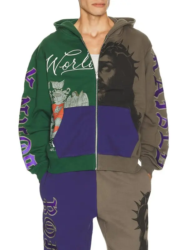 BORN X RAISED Mashup Zip-up Hoodie - Multi