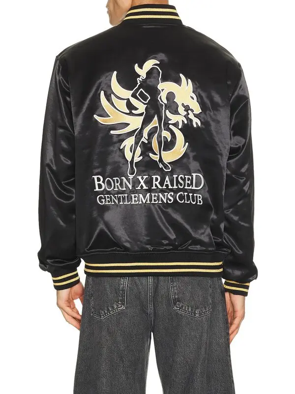 BORN X RAISED Gentlemens Club Souvenir Jacket - Black