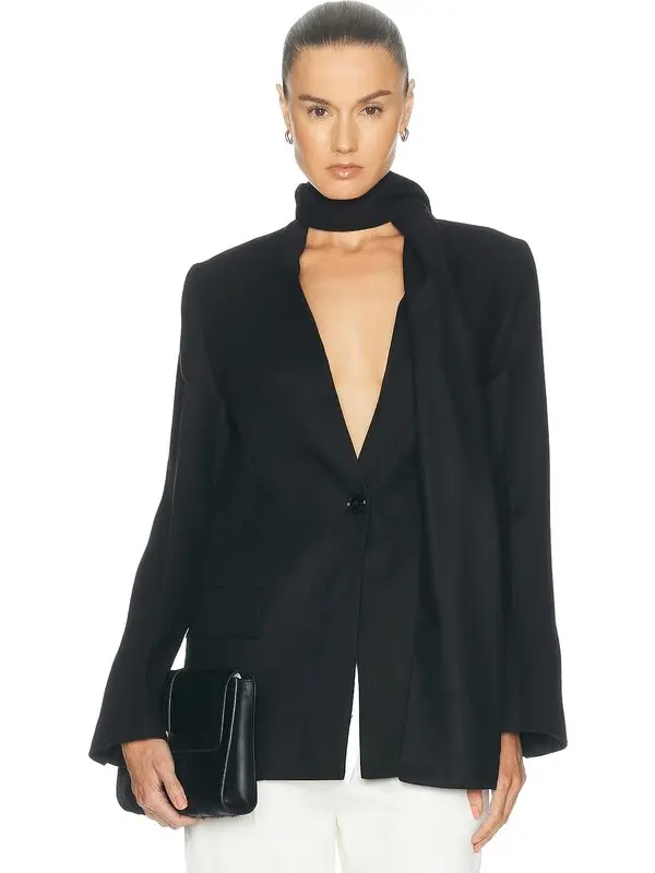 TOTEME Scarf Lapel Blazer - Black