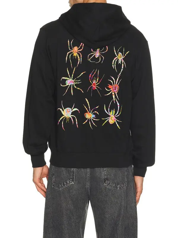 PLEASURES Spiders Fitted Zip Hoodie - Black
