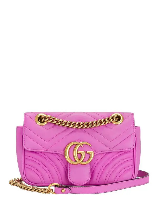 Gucci Mini Gg Marmont Shoulder Bag In Purple - Candy Mousse