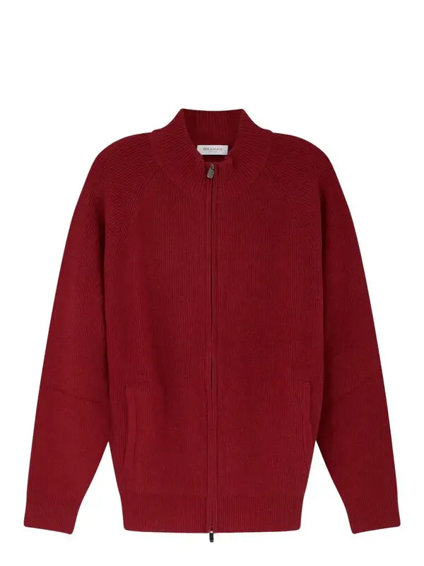 BRAMANI CASHMERE Cashmere Zipup Cardigan - Red