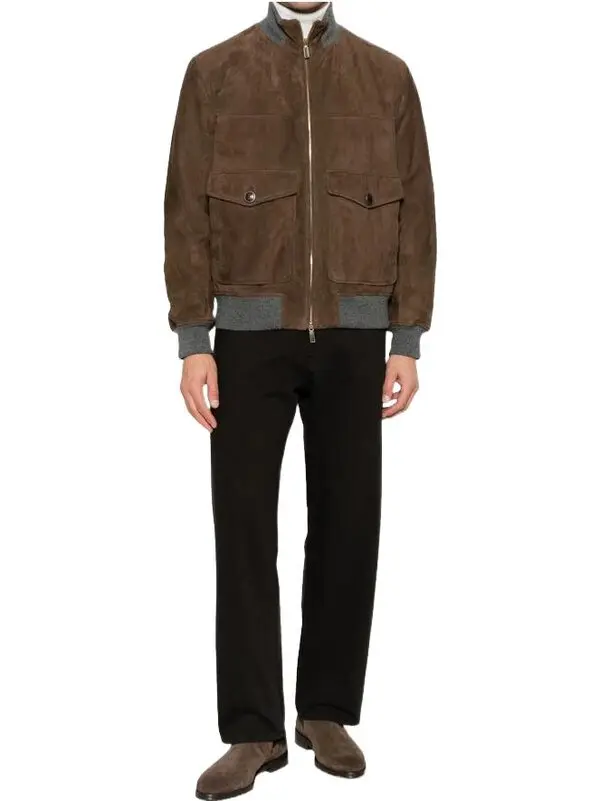 Brunello Cucinelli Long-sleeve Leather Jacket - Black
