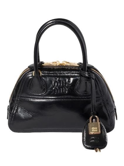 Miu Miu Vivant Shiny Leather Mini-bag - Black