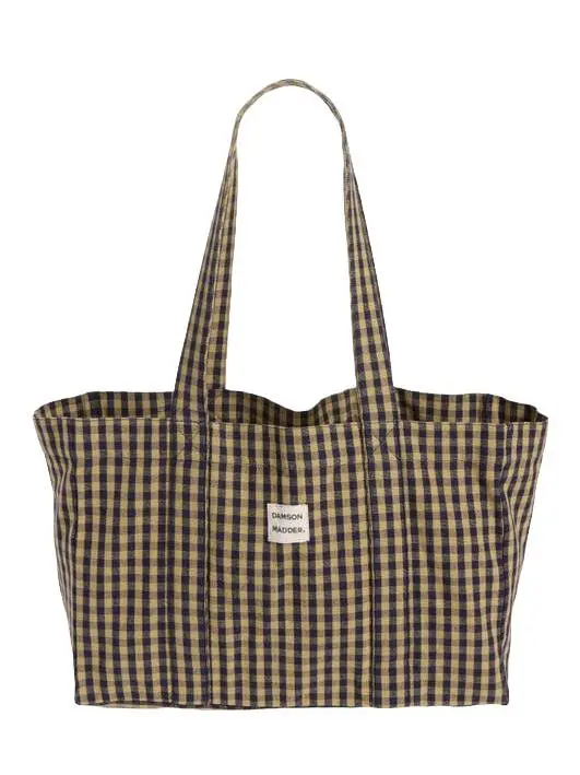 DAMSON MADDER Organic Cotton Gingham Canvas Tote - Multi