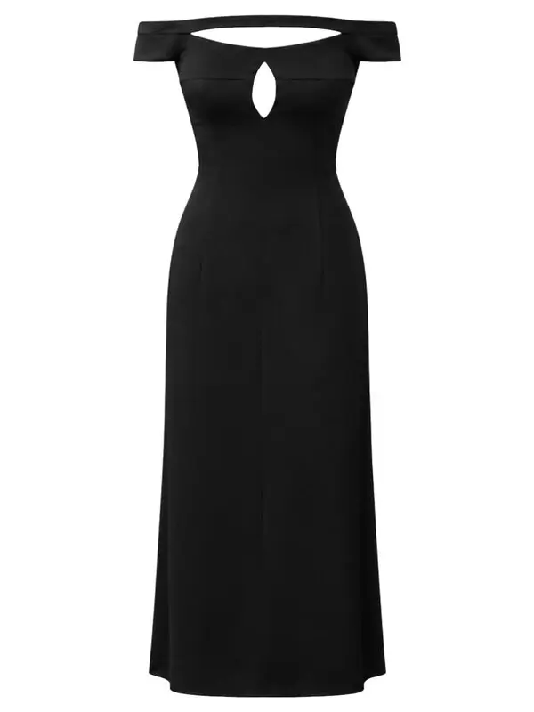 AISL Off-shoulder Strap Cutout Maxi - Black