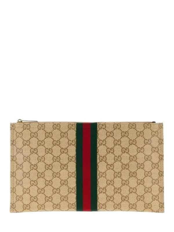 Gucci Web Detail Large Pouch - Multicolor