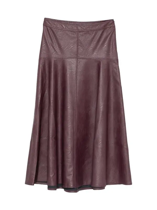 FORTE_FORTE Eco Leather Midi Skirt - Multicolor