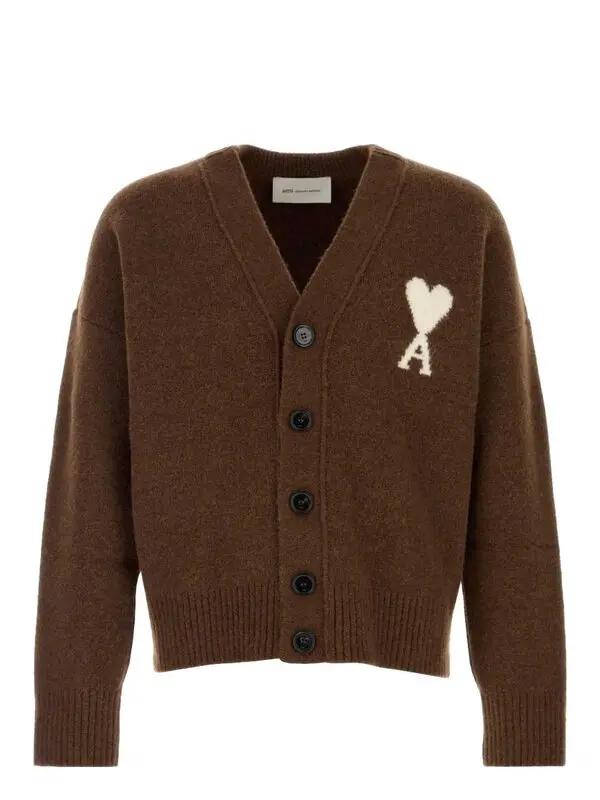 AMI Paris De Coeur Wool Cardigan - Multicolor