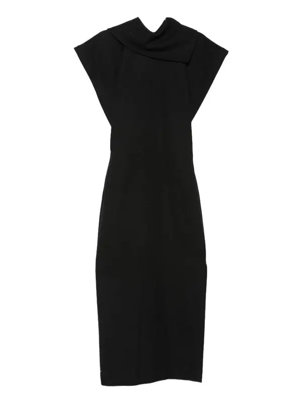 Issey Miyake Wool Midi Dress - Multicolor