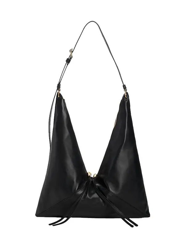 Moschino Leather Hobo Bag - Black