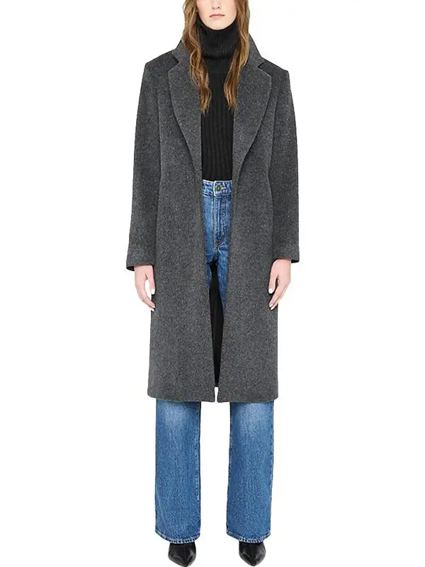 HISO Mia Wool Slim Fit Coat - Granite