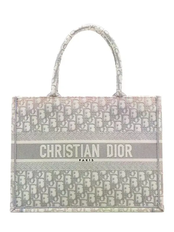 Dior 2000-2026 Medium Oblique Book Tote Bag - Grey