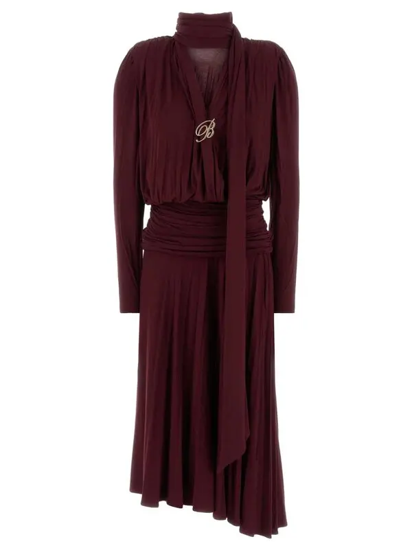 Blumarine Burgundy Jersey Dress - Red