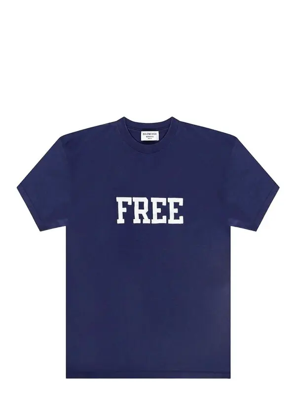 Balenciaga Free Logo T-shirt - Navy
