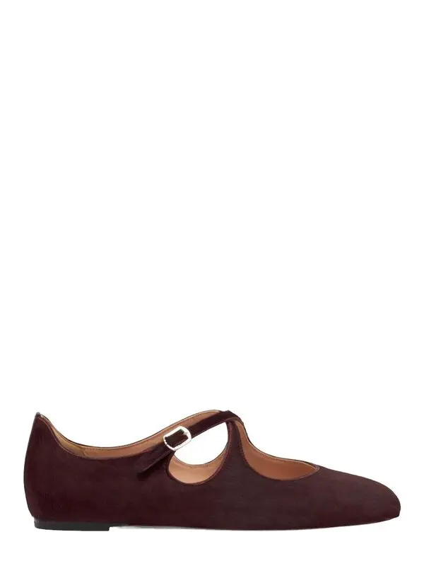 Bally Beliska Crossed-strap Ballerina Flats - Syrah