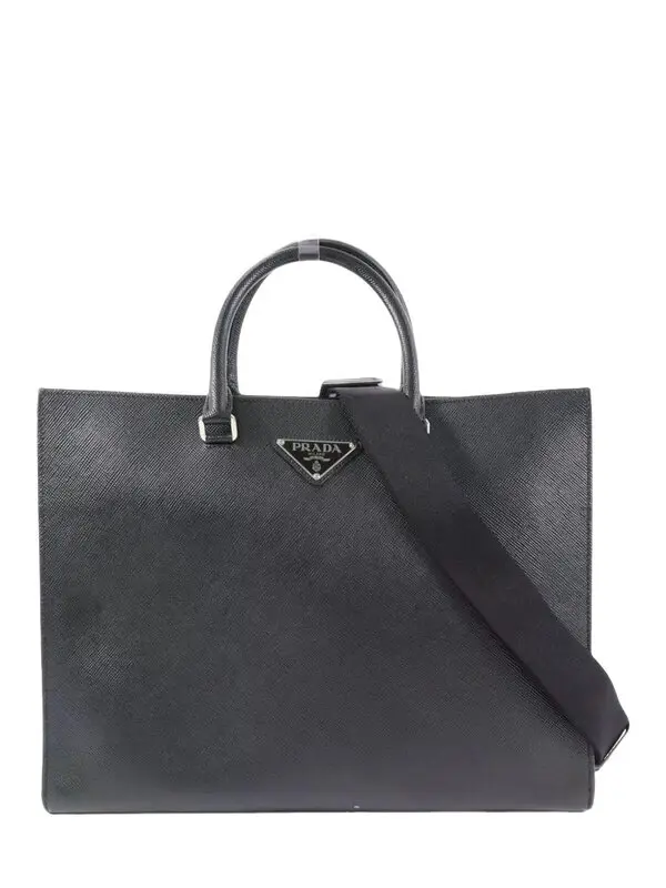 Prada Saffiano Leather Tote Bag - Black