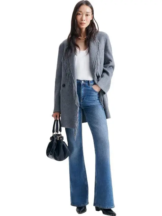 Vanessa Bruno Helenka Fringe Detail Blazer - Gris Chine