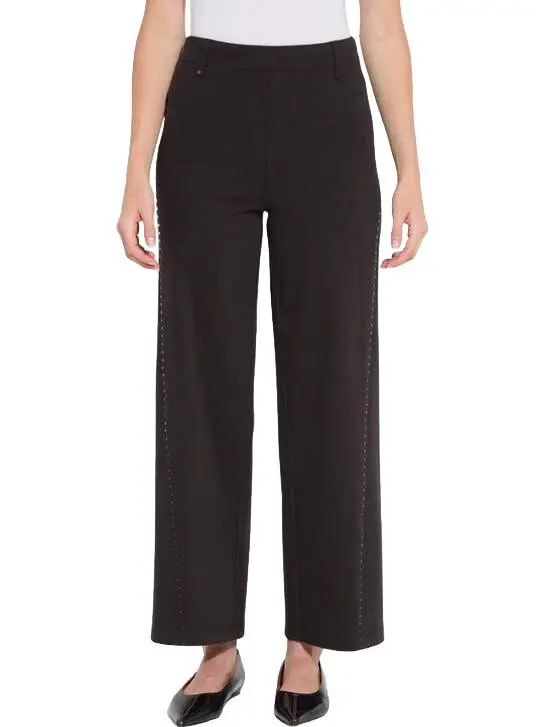 Lyssé Erin Studded High Waist Wide Leg Jeans - Black