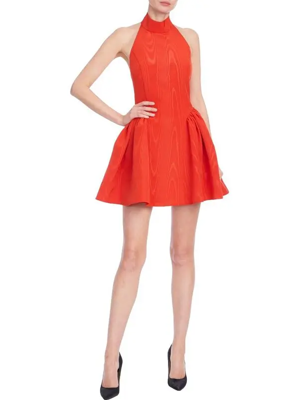 Badgley Mischka Halter Neck Fit & Flare Minidress - Red