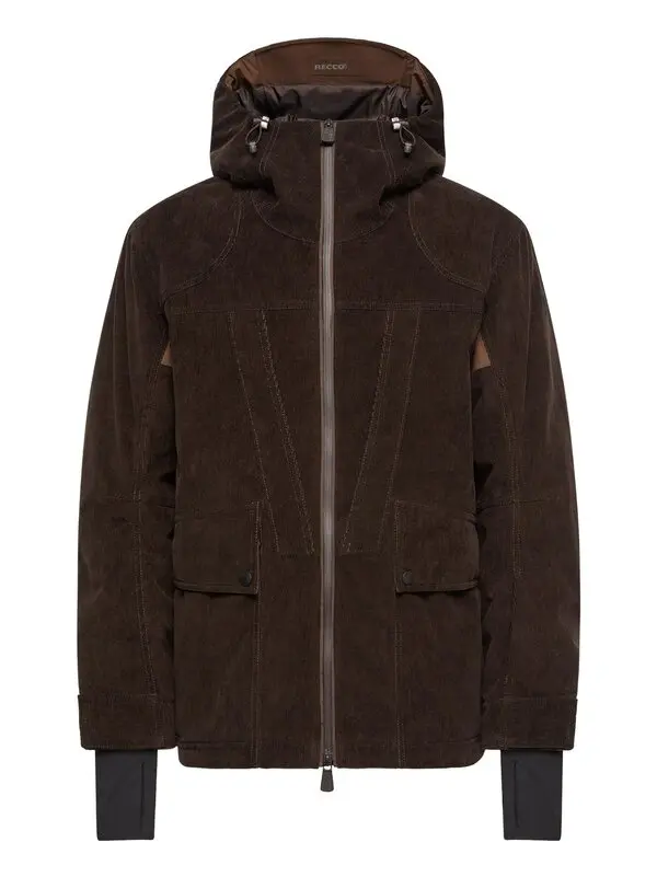 Moncler Airolo Corduroy Insulated Hooded Ski Jacket - Brown