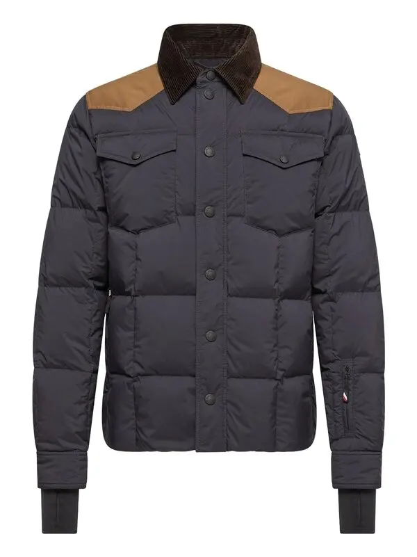 Moncler Geltech Corduroy-trimmed Down Ski Jacket - Blue