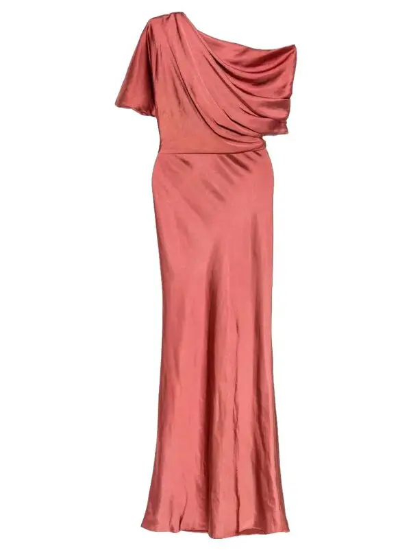 Amsale Liquid Satin Slouch Gown - Orange