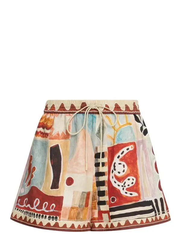 ALEMAIS Michelle Linen Shorts - Multi