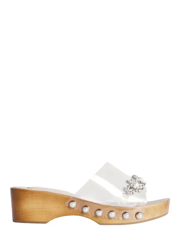 Simone Rocha Embellished Scalloped Wooden Clogs - Clear/pearl
