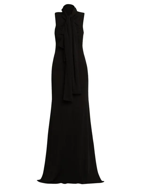 Alaïa Fluid Jersey Bow Dress - Noir