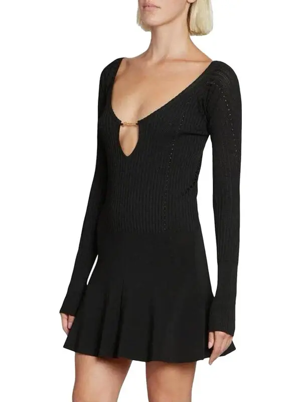 Jacquemus Pralu Logo Hardware Minidress - Black