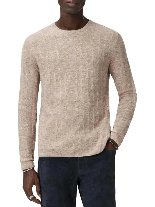 John Varvatos Apos;s Baiso Wool Rib Crewneck Sweater - Ivory