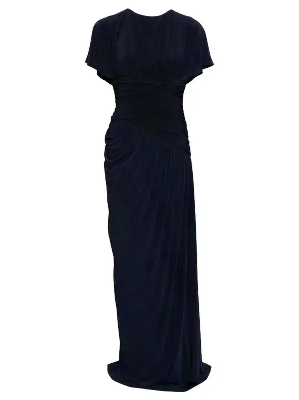 Amsale Asymmetric Jersey Gown - Blue