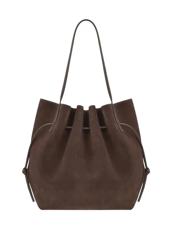 Yuzefi Tote Bag Scallop Suede - Brown