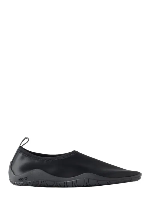 JIL SANDER Elbe Rubber-trimmed Satin Flats - Black