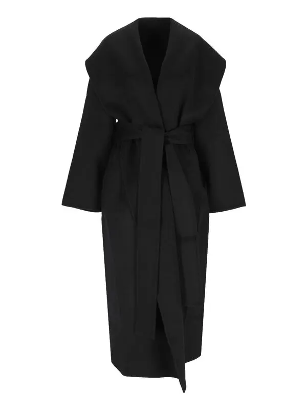 TOTEME Belted Long Coat - Black