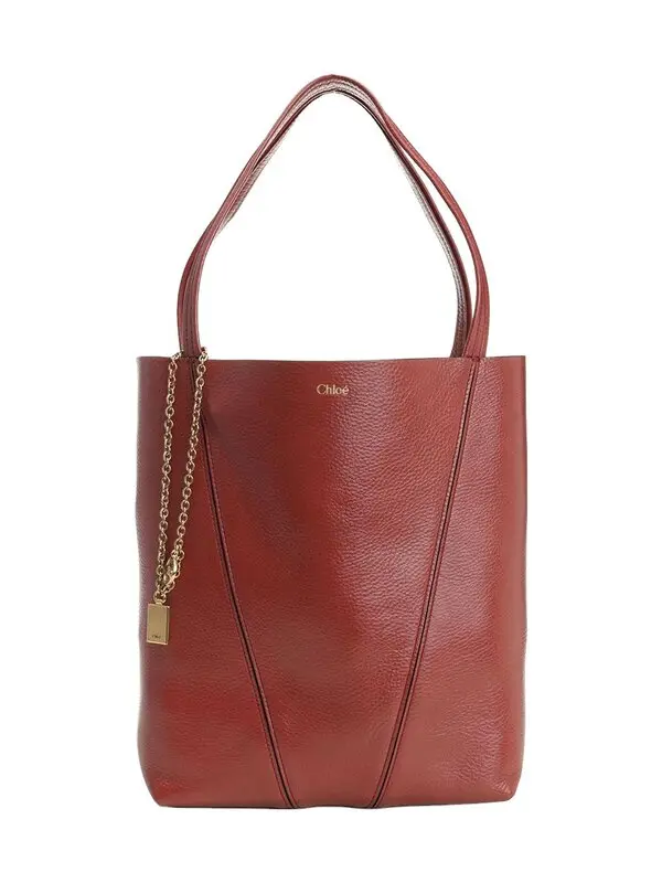 Chloé Spin Large Hammered Leather Tote Bag - Brown
