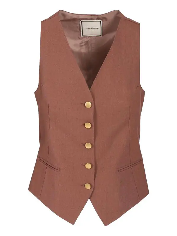 Tagliatore Gaelle Waistcoat - Brown